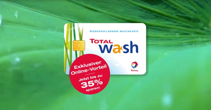 Total Waschkarten Gutscheine: z.B. 100€ Waschkarte für 65€