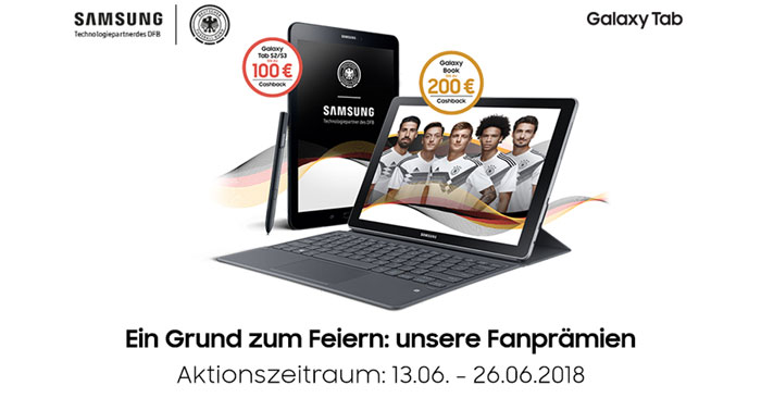 Samsung Galaxy Tablets Cashback Aktion - bis zu 200€ Cashback