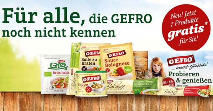 Gefro Probierpaket: 7x Produkte (Suppen, Soßen, etc.) kostenlos testen