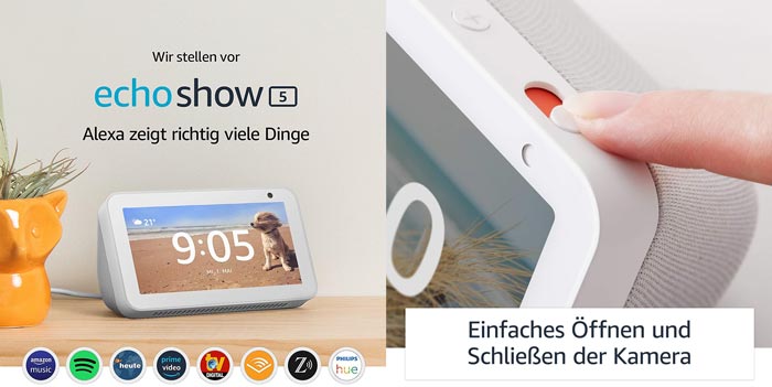 Amazon Echo Show 5 (Alexa Sprachassistent mit Display) für 59,99€